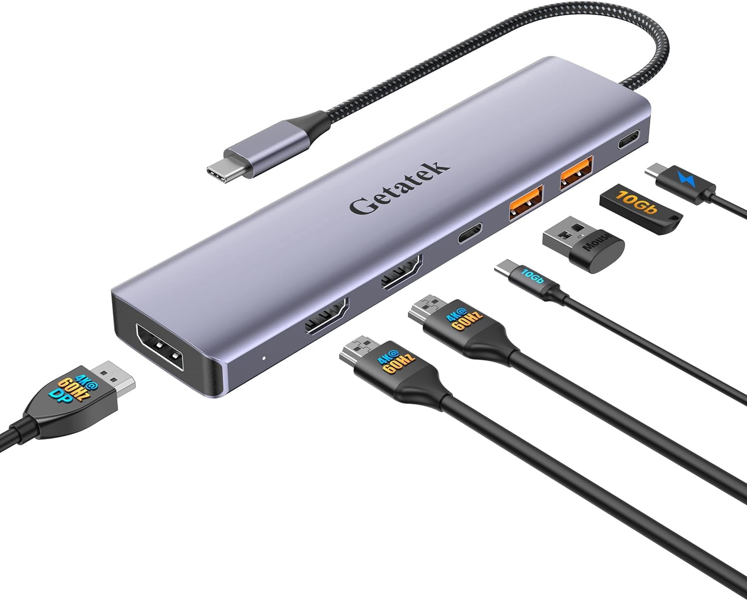 10Gbps USB C Hub with Triple Display Docking Station, 4K@60Hz DP, Dual ...