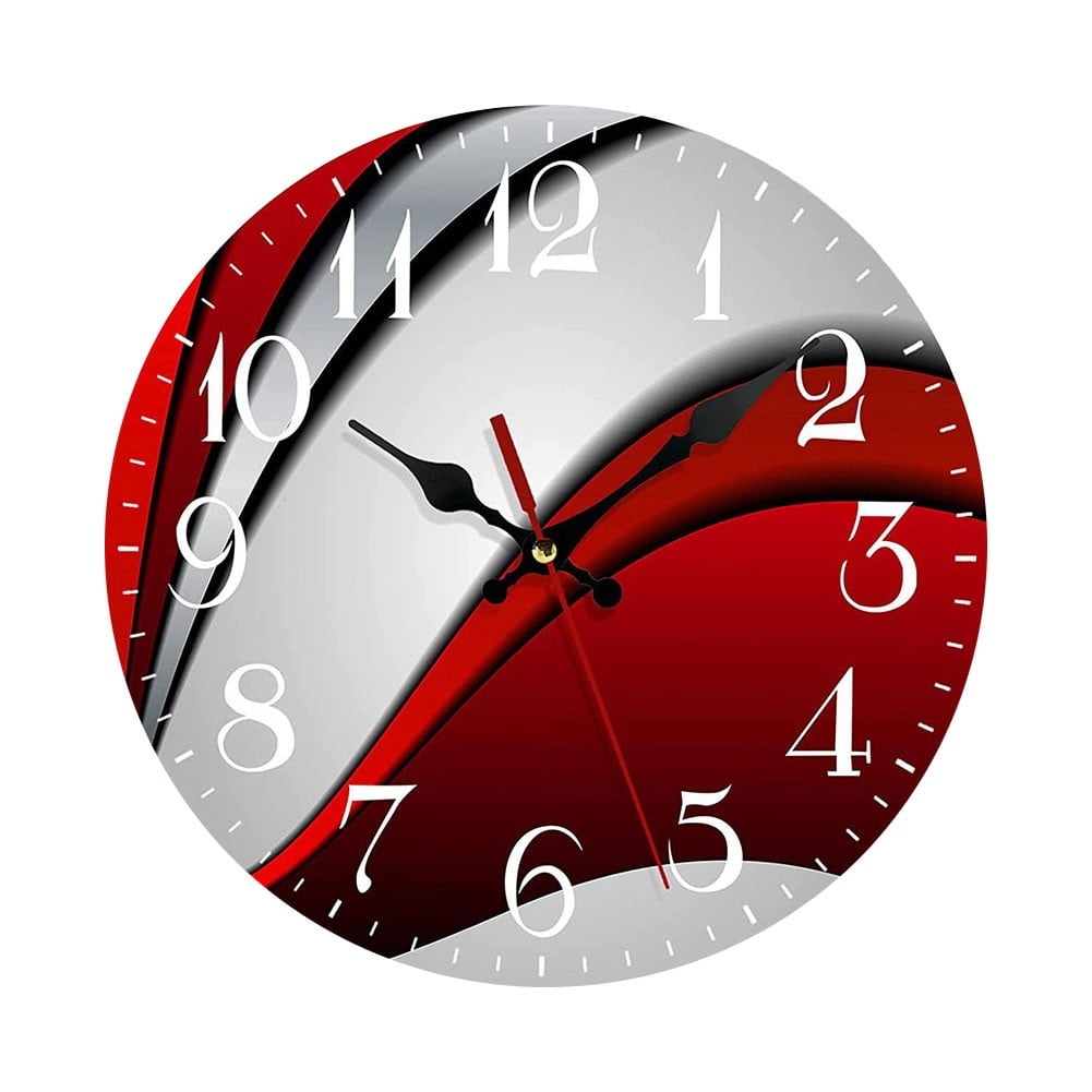 10In Abstract Art Round Wooden Wall Clock, Simple and Creative, Density ...