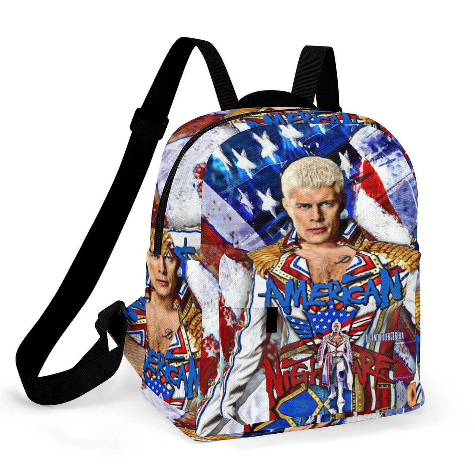 10In Co-dy Wrestler Rh0d Backpack Front Pocket Small Knapsack Daypack ...