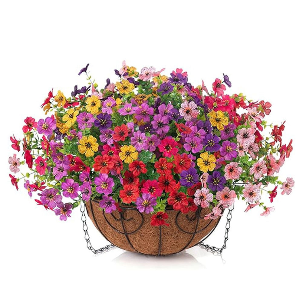 10In DIY Chain Hanging Basket with Artificial Violet Charming Home ...