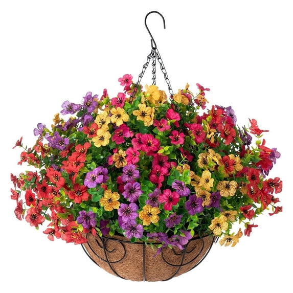 10In DIY Chain Hanging Basket with Artificial Violet Charming Home ...