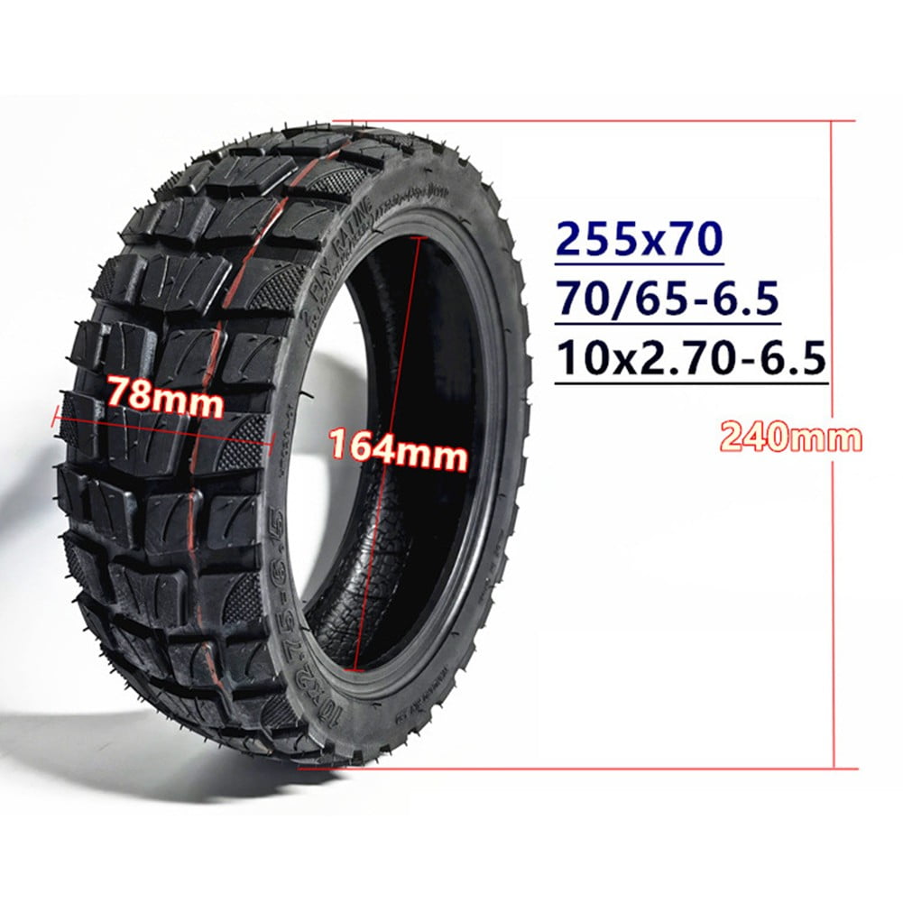 10Inch 10X2.75-6.5 Electric Scooter Tyre 70/65-6.5 Tubeless Off-Road Tire 255*70 - Walmart.com