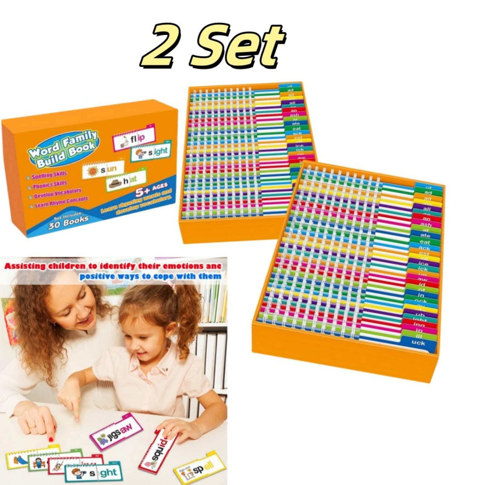 10Inch 30 Read and Rhyme Flip Books,Word Families Flash Cards ...