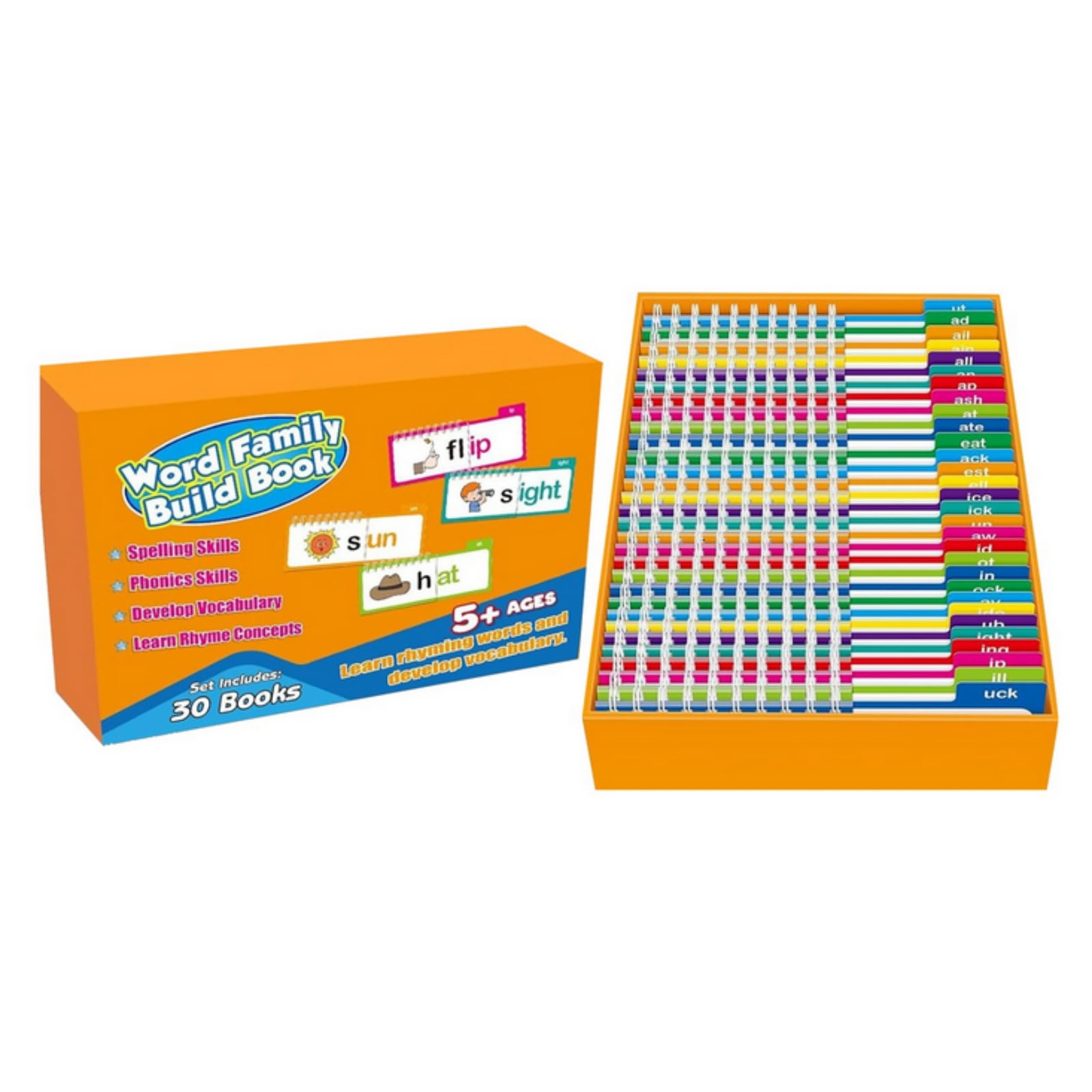 10Inch 30 Reading and Rhyming Books,Word Family Building Book,Flash ...