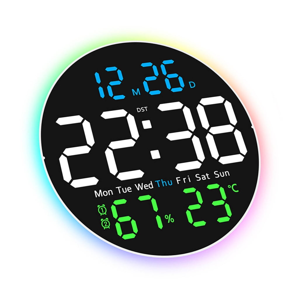 10Inch Digital Wall Clock Featuring Large LED Display Remote Control 2 ...