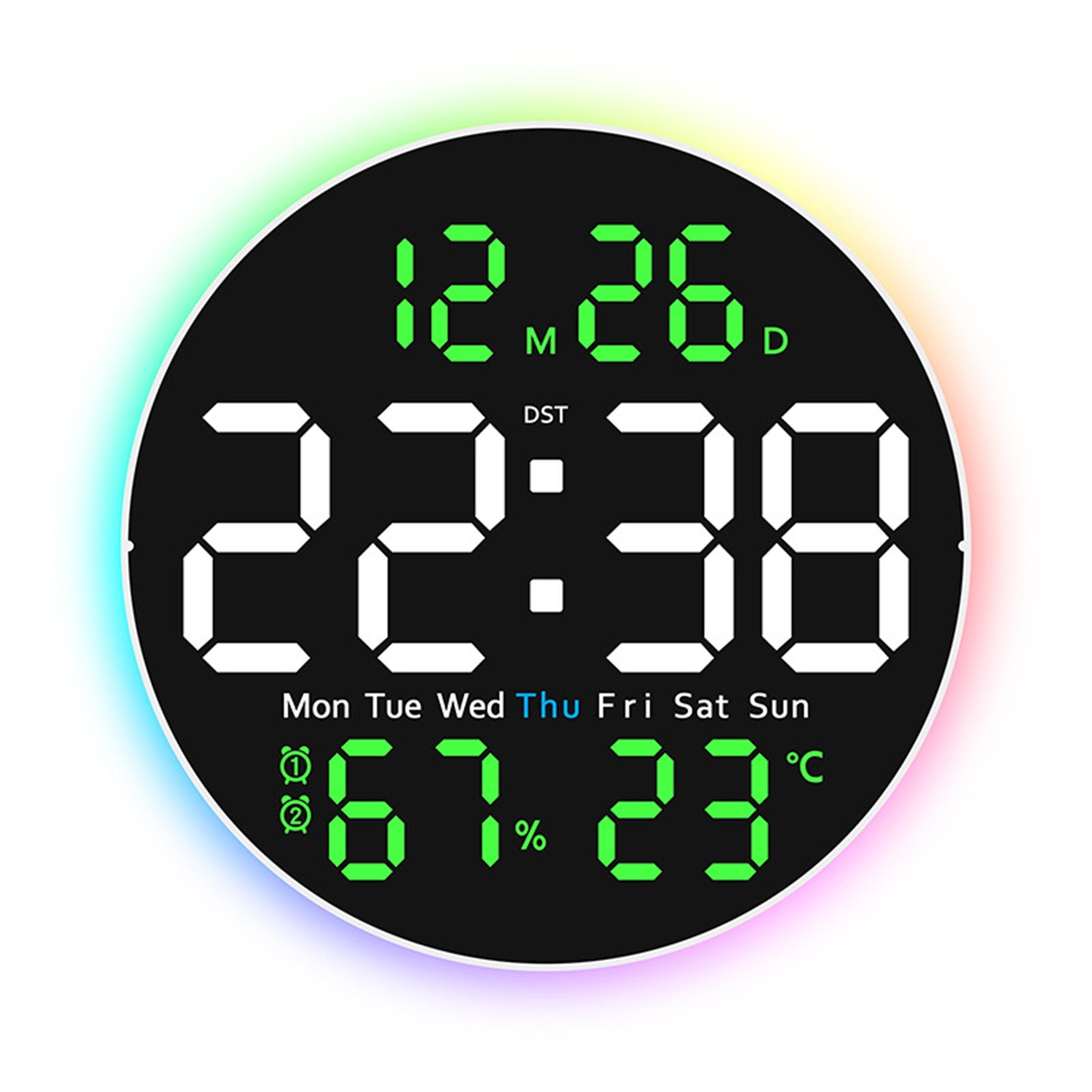 10Inch Digital Wall Clock Featuring Large LED Display Remote Control 2 ...