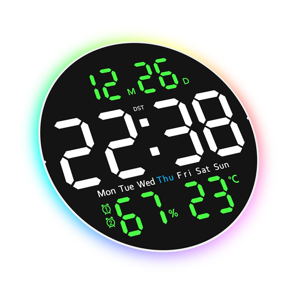 10Inch Digital Wall Clock Featuring Large LED Display Remote Control 2 ...