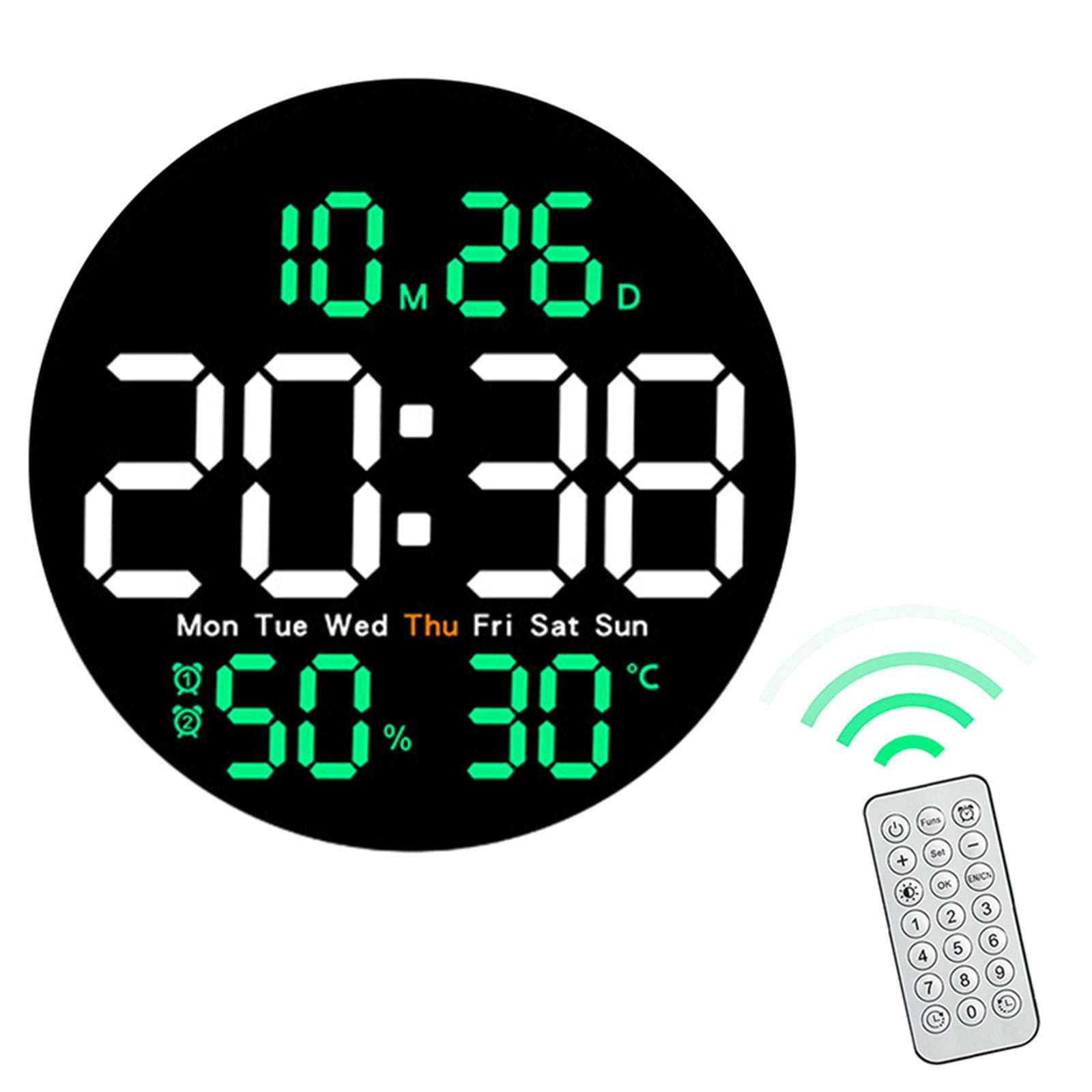 10Inch Led Digital Wall Clock Multifunctional Home Clock Temperature ...