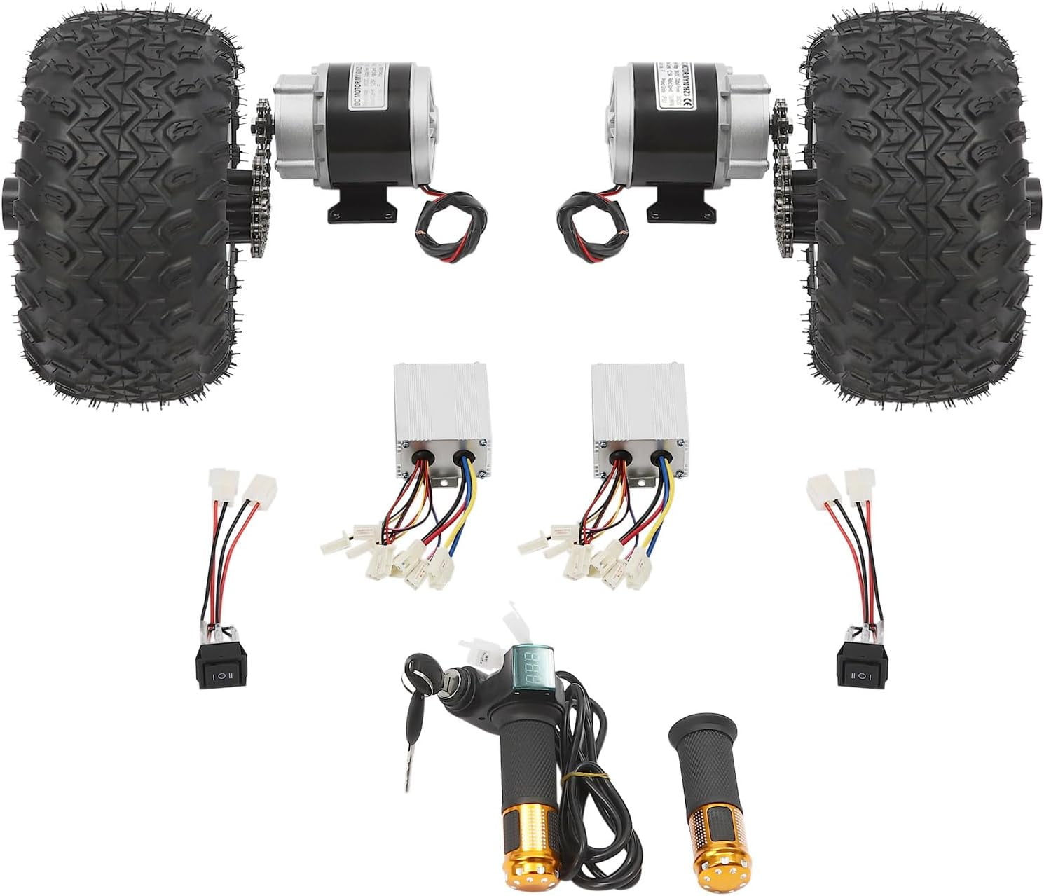 10Inch Motor Drive Air Wheel Conversion Kit, 36V 350W 2 Wheels Double ...