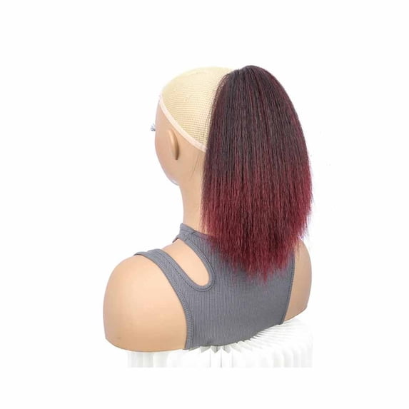 10Inch Synthetic Kinky Straight Ponytail Hairpiece Short Fluffy ...