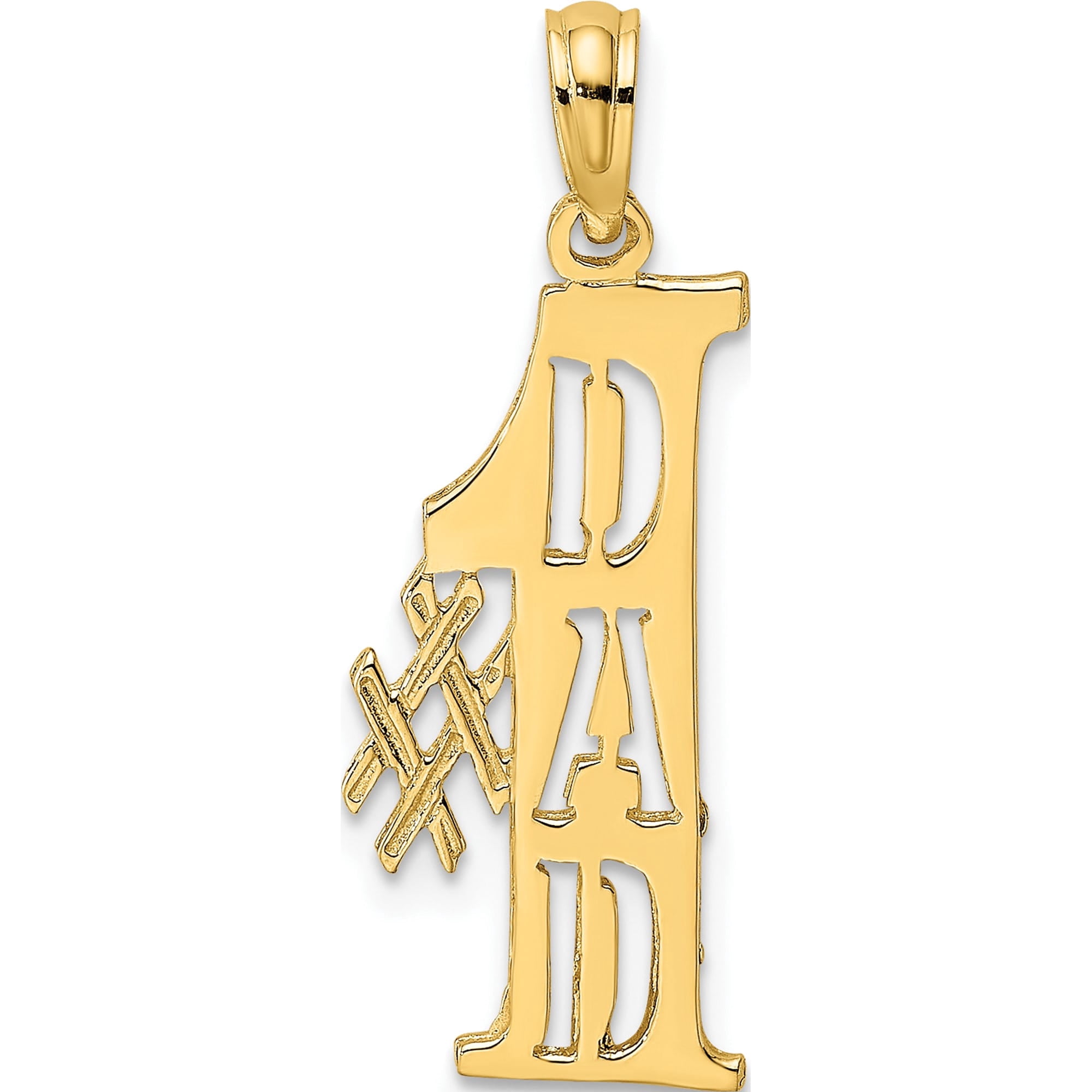 10K 1 DAD Cut-Out Vertical Pendant Yellow Gold Material Chic Artisan ...