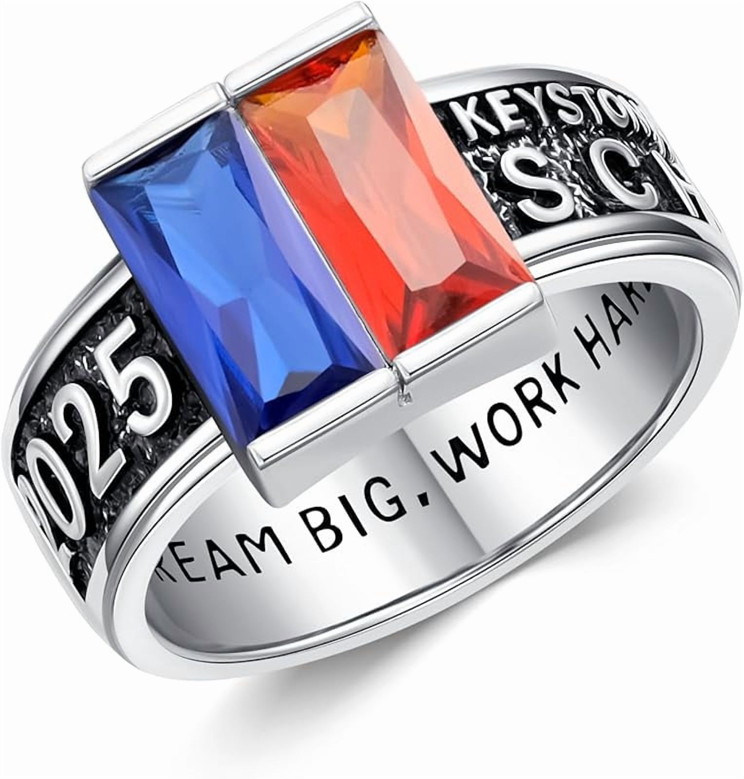 10K/14K/18K Gold/Sterling Silver High School College Class Ring for Men ...