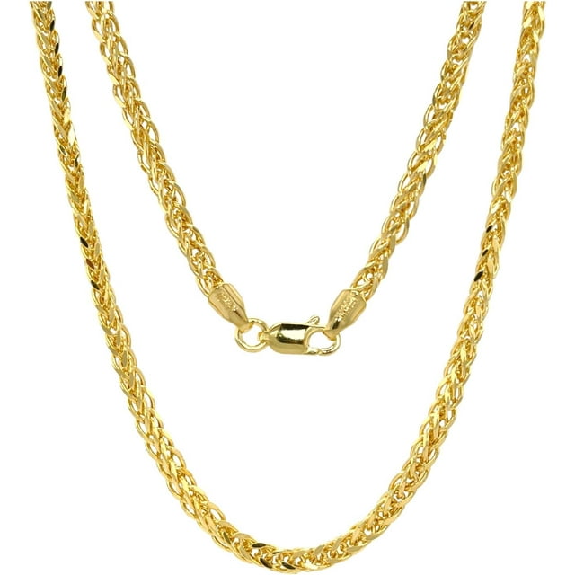 10K and 14K Gold Square Wheat Chain 1.7mm 2.2mm 2.6mm 3.2mm 3.9mm 4.5mm ...