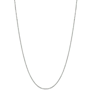 Stainless Steel/Orange-Coated 7-Strand Cable 16" Chain with 14K White ...