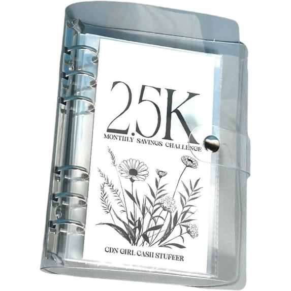 10K/5K/2.5K Savings Challenge Binder – Clear Envelope Covers Monthly ...