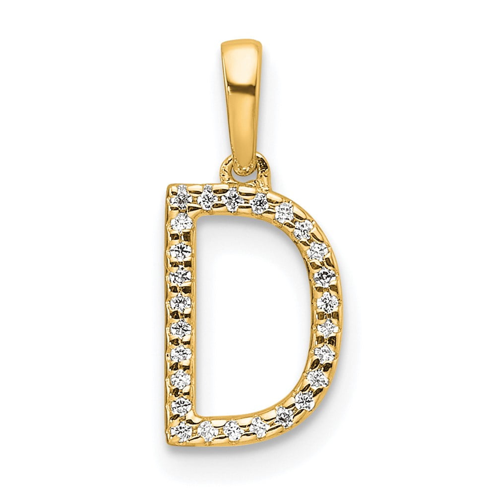 10K Diamond Letter D Initial Pendant - Walmart.com