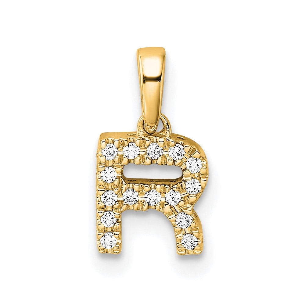 10K Diamond Letter R Initial with Bail Pendant - Walmart.com