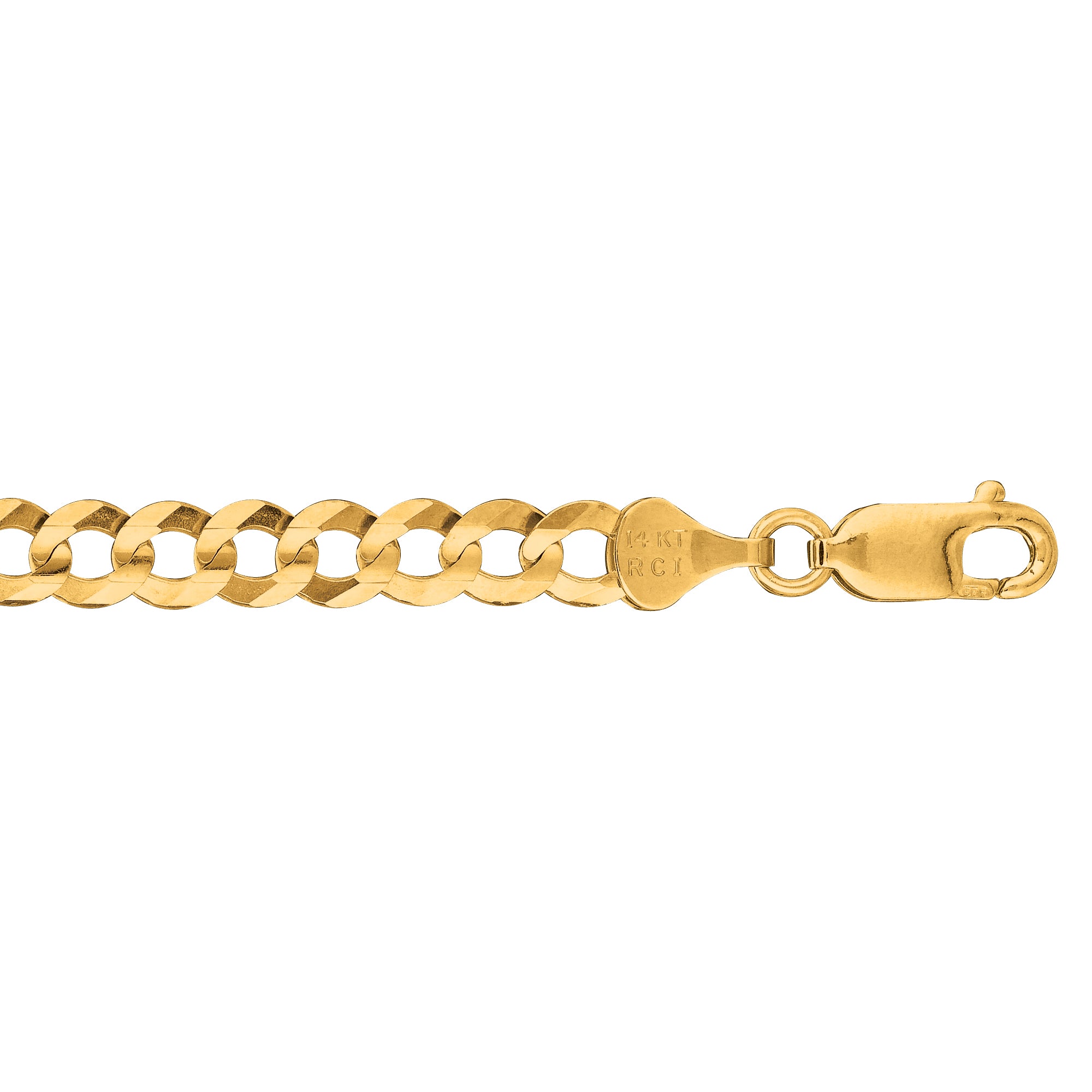 10K Gold 5.7mm Comfort Curb Chain - Walmart.com
