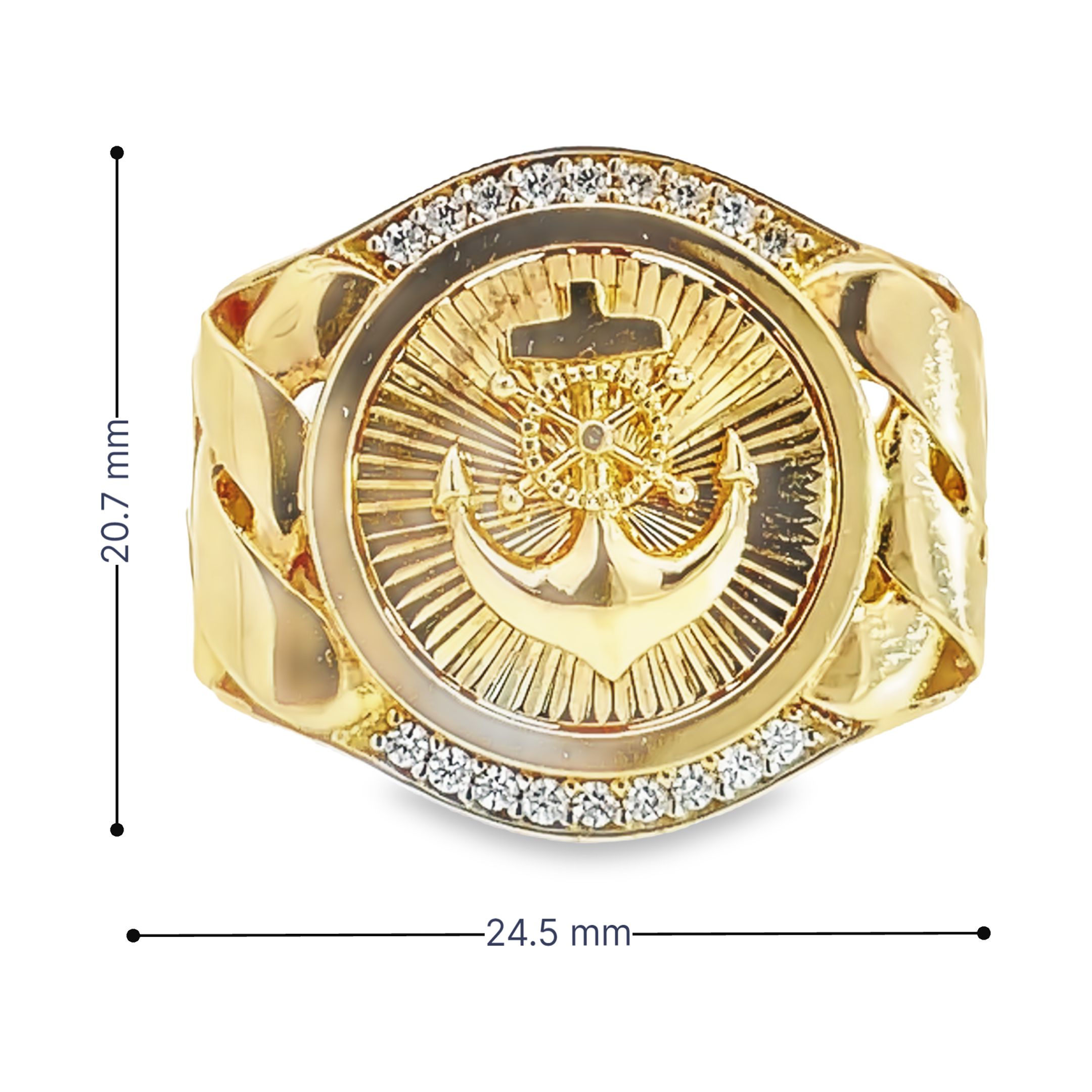 10K Gold CZ Anchor Ring - Walmart.com