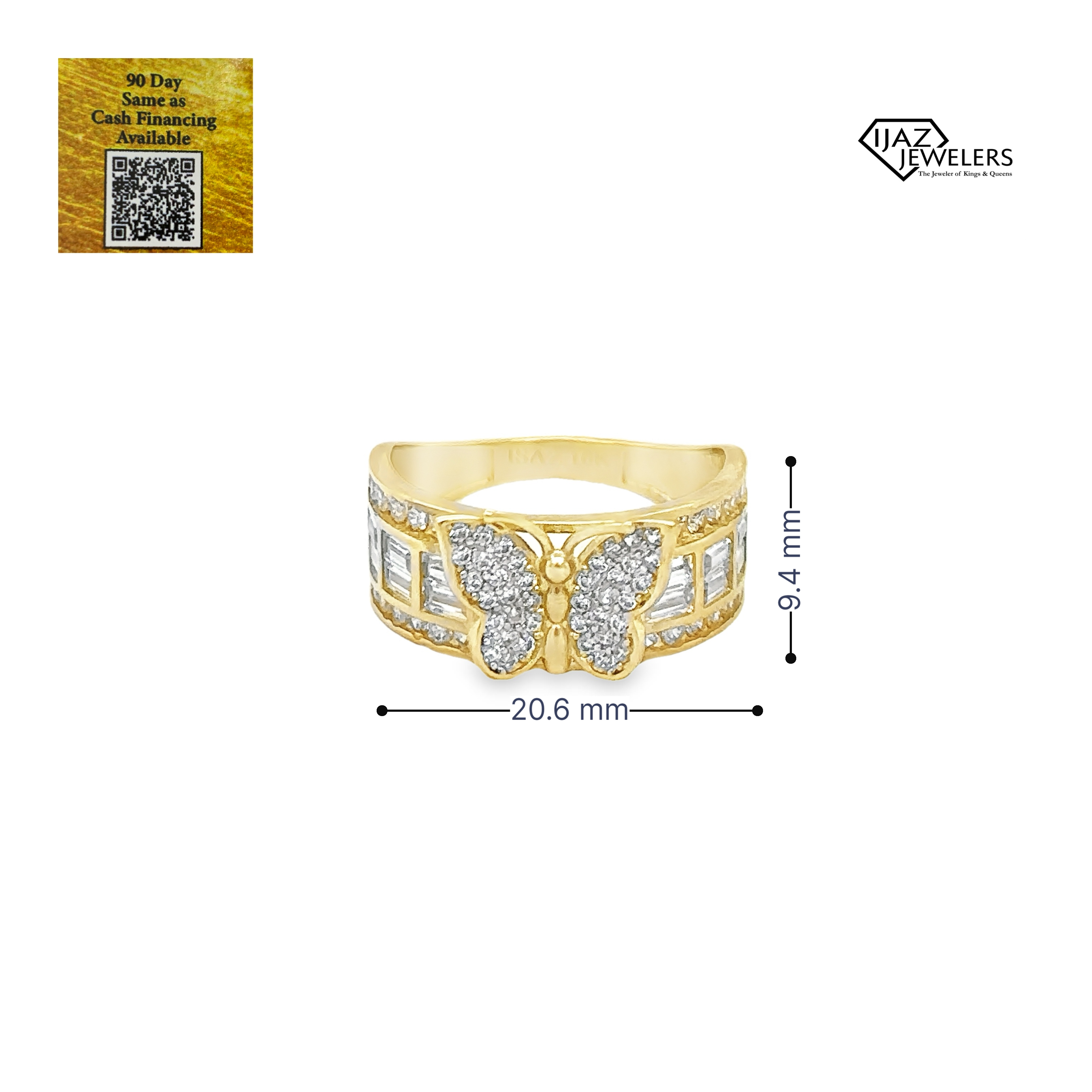 10K Gold CZ Butterfly Ring - Walmart.com