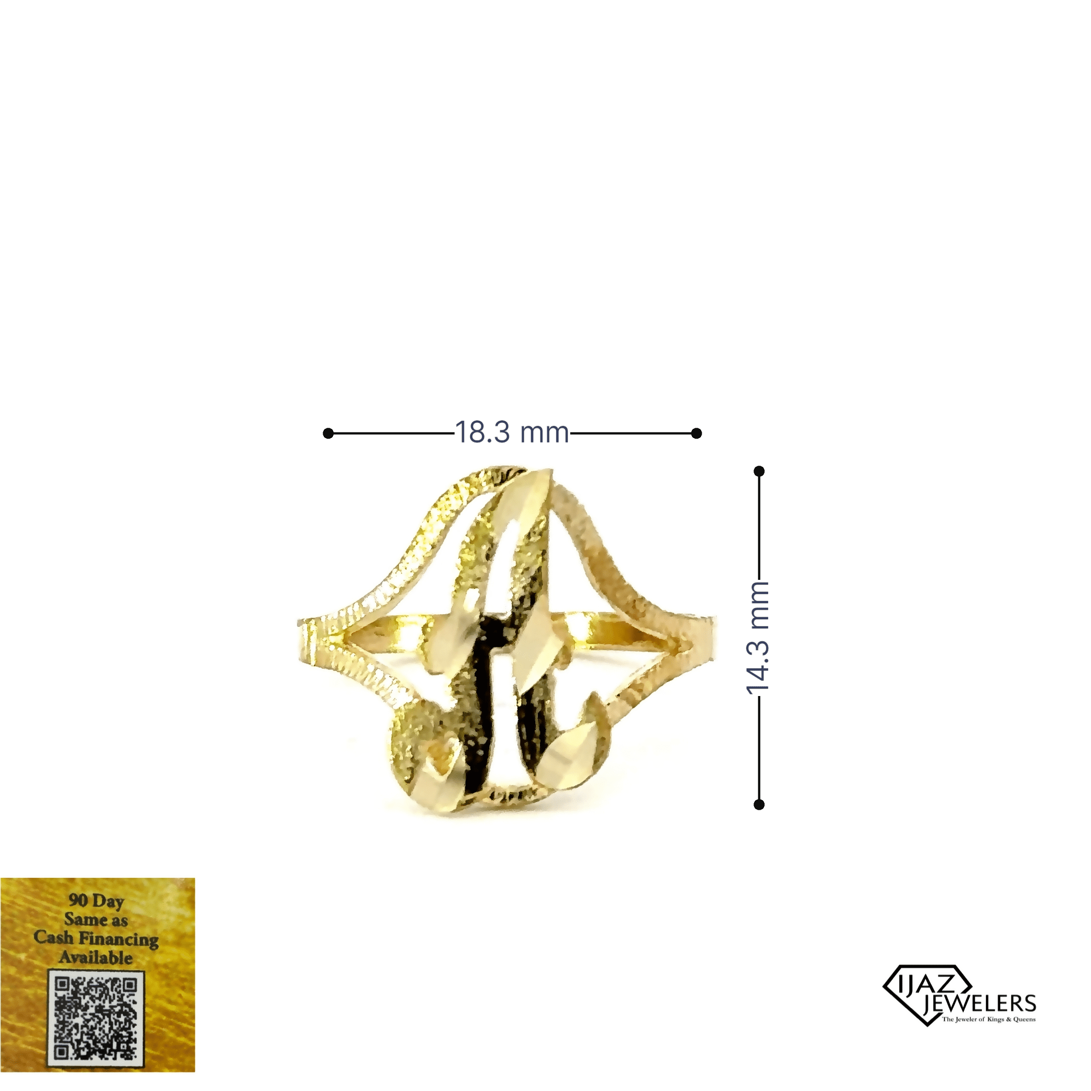 10K Gold Cursive A Ring - Walmart.com