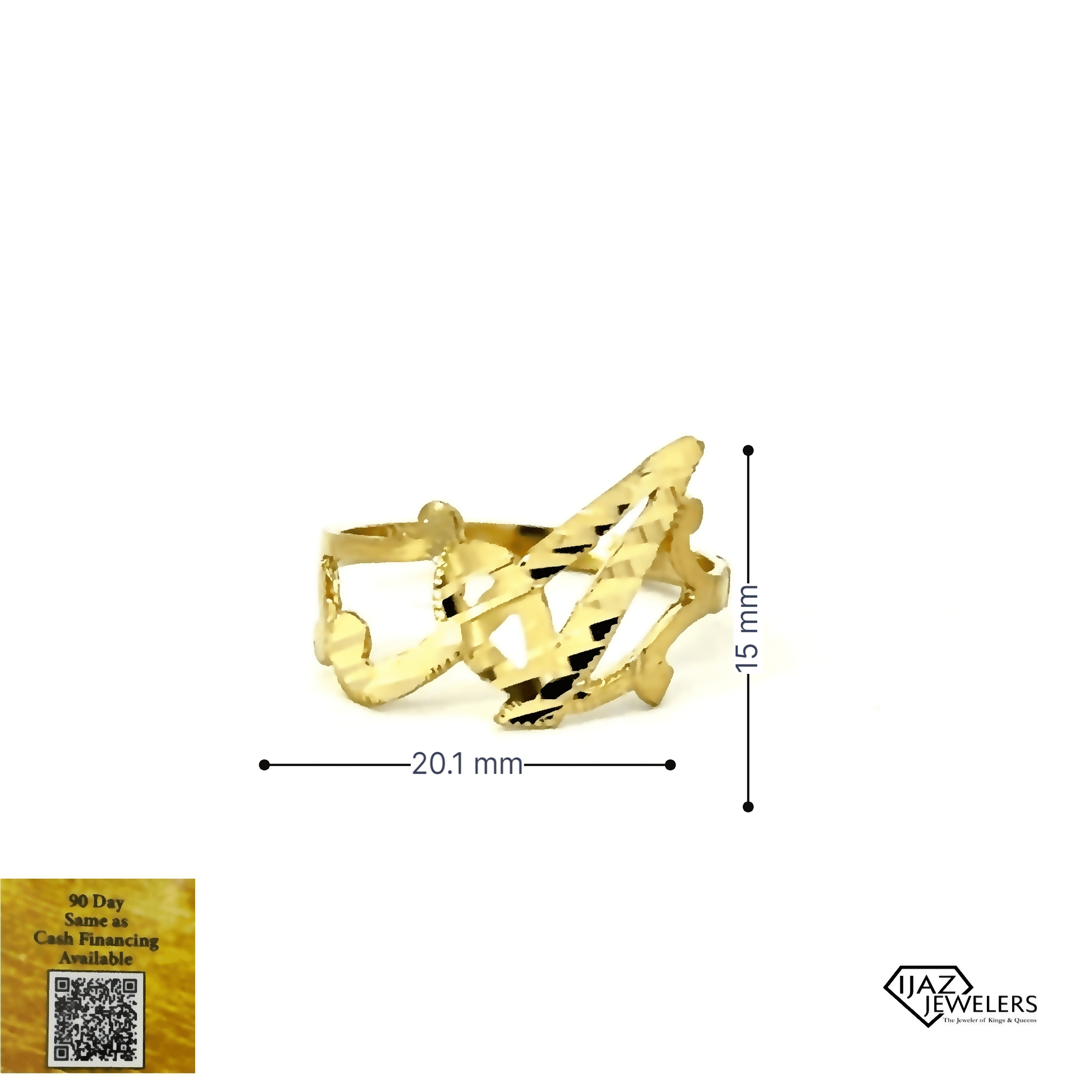 10K Gold Cursive Diamond Cut Initial A Ring - Walmart.com