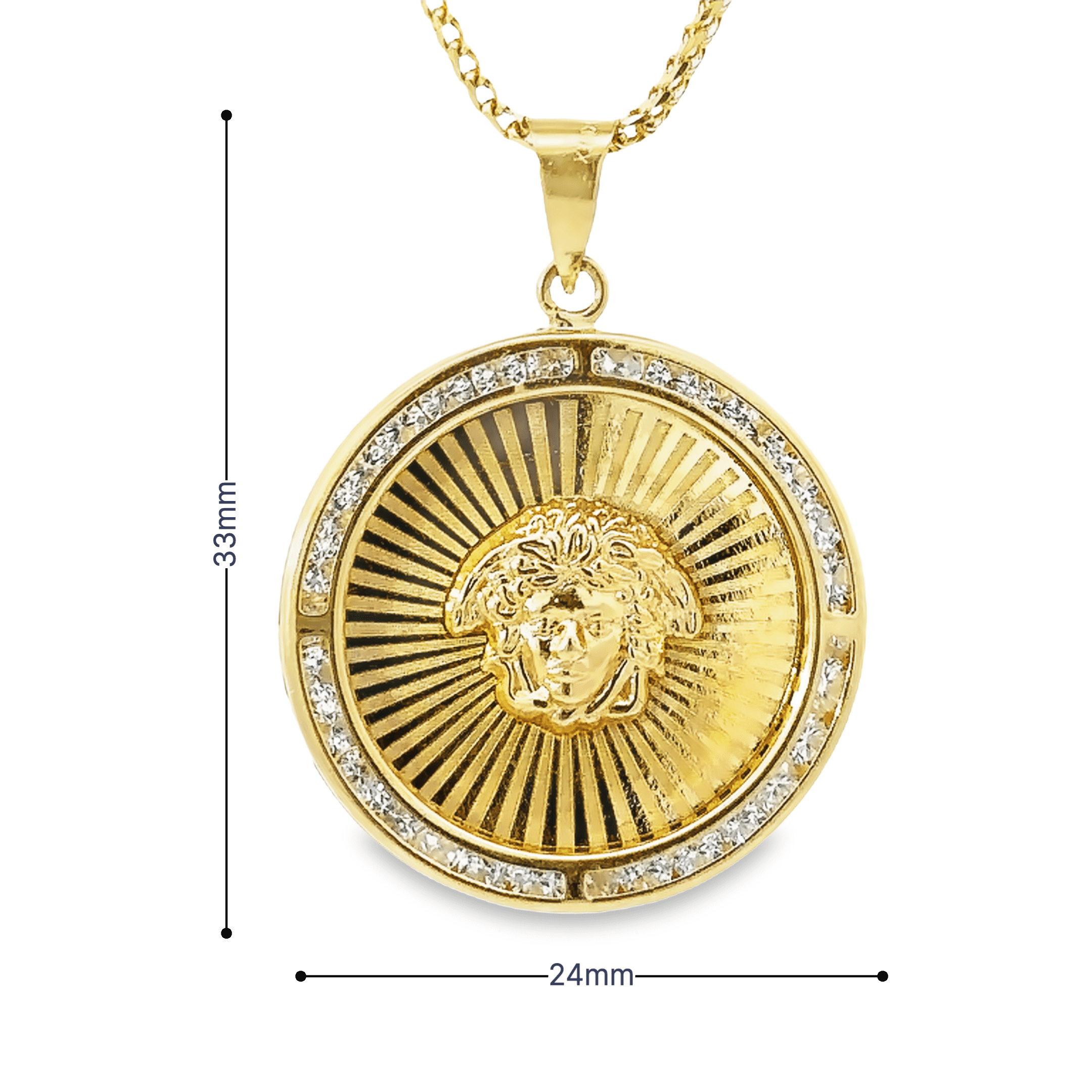 10K Gold Diamond Cut Medusa Head Charm - Walmart.com
