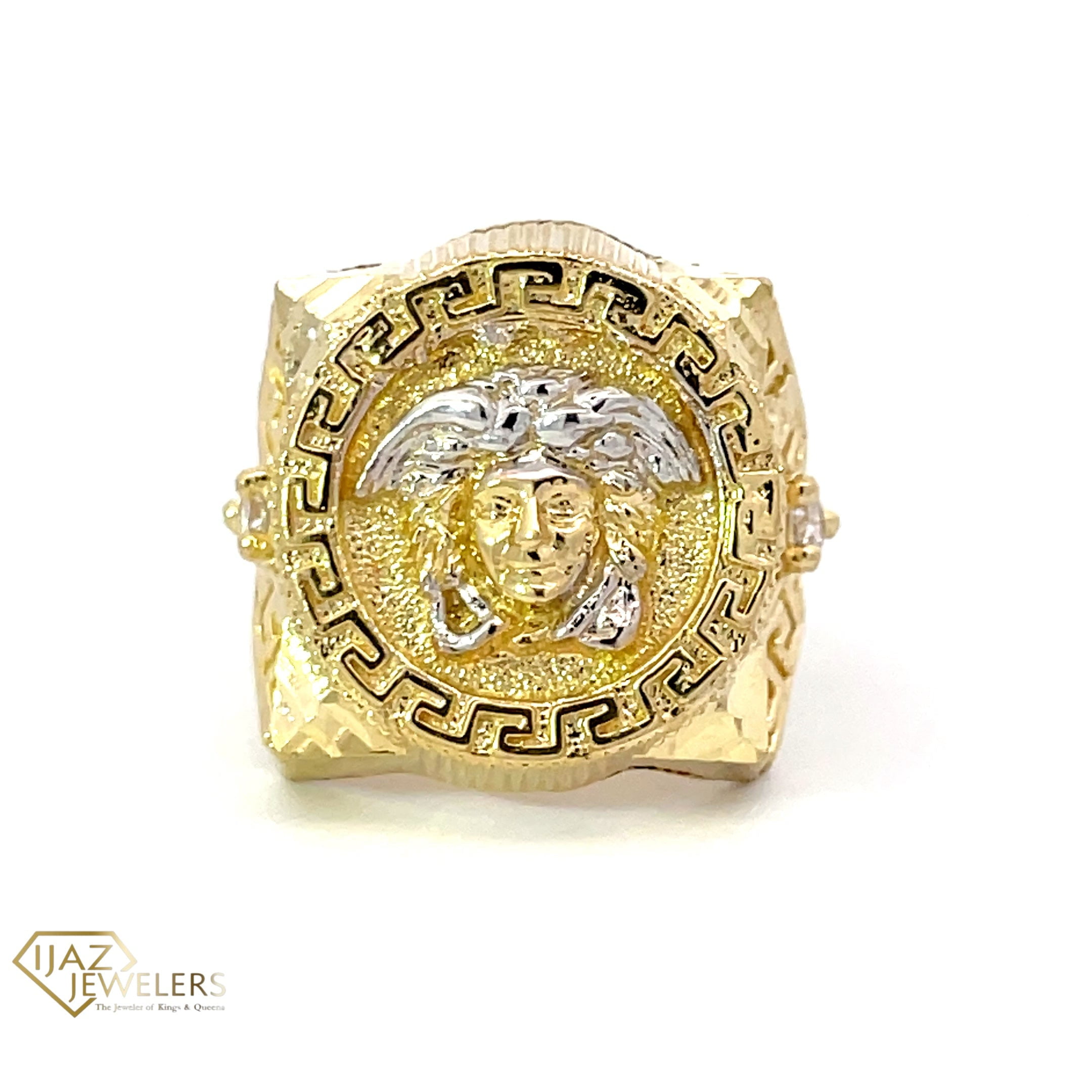 10K Gold Greek Tribal Two Tone Medusa Head Ring - Walmart.com