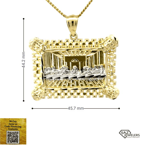 10K Gold Jesus Band Style Border Last Supper Charm - Walmart Business ...