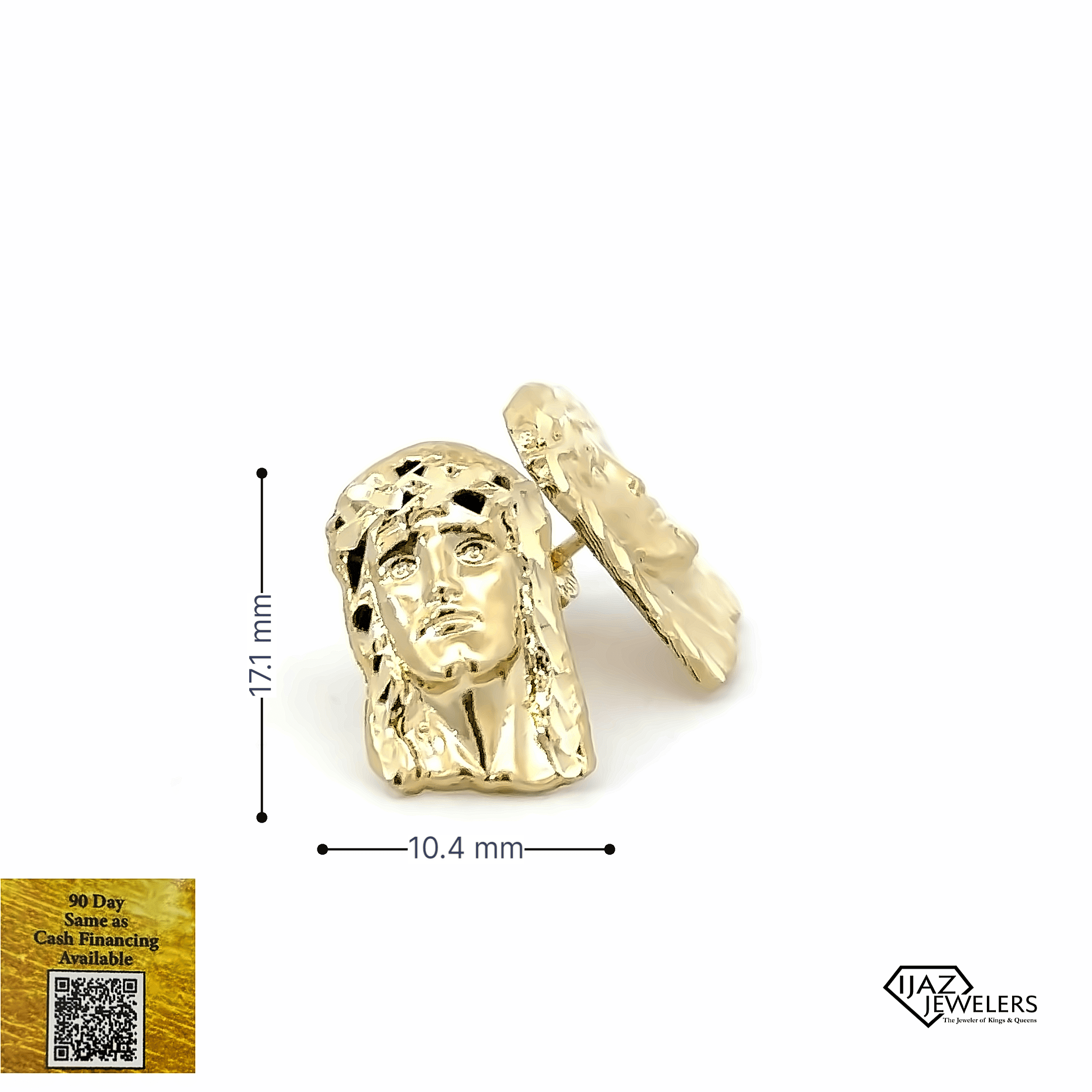 10K Gold Jesus Head Earrings - Walmart.com