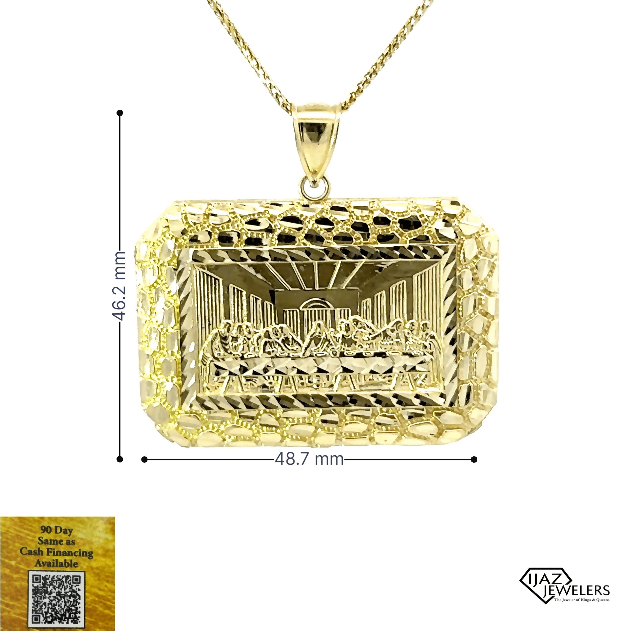 10K Gold Nugget Border Last Supper Charm - Walmart.com