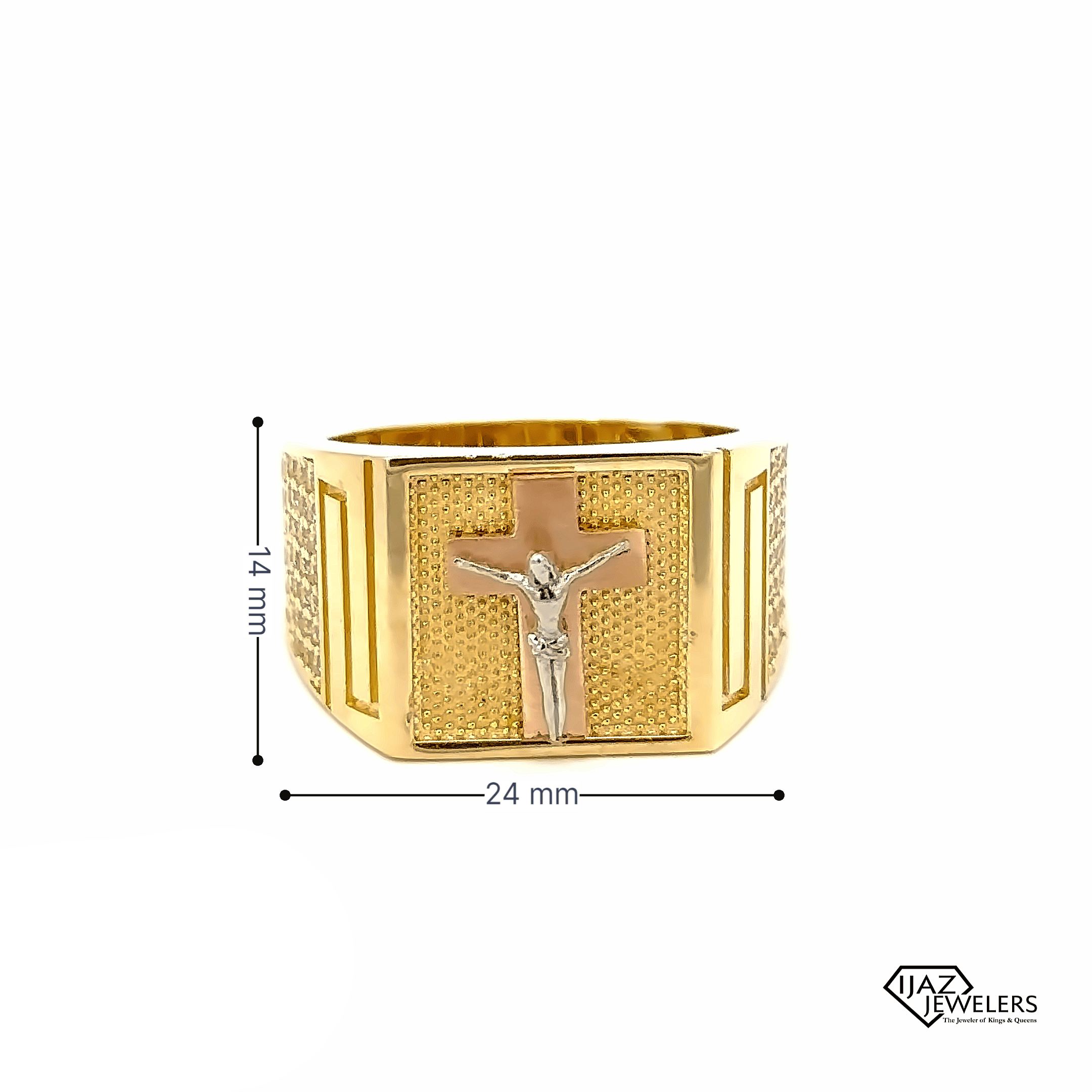 10K Gold Three-Tone Crucifix Ring - Walmart.com