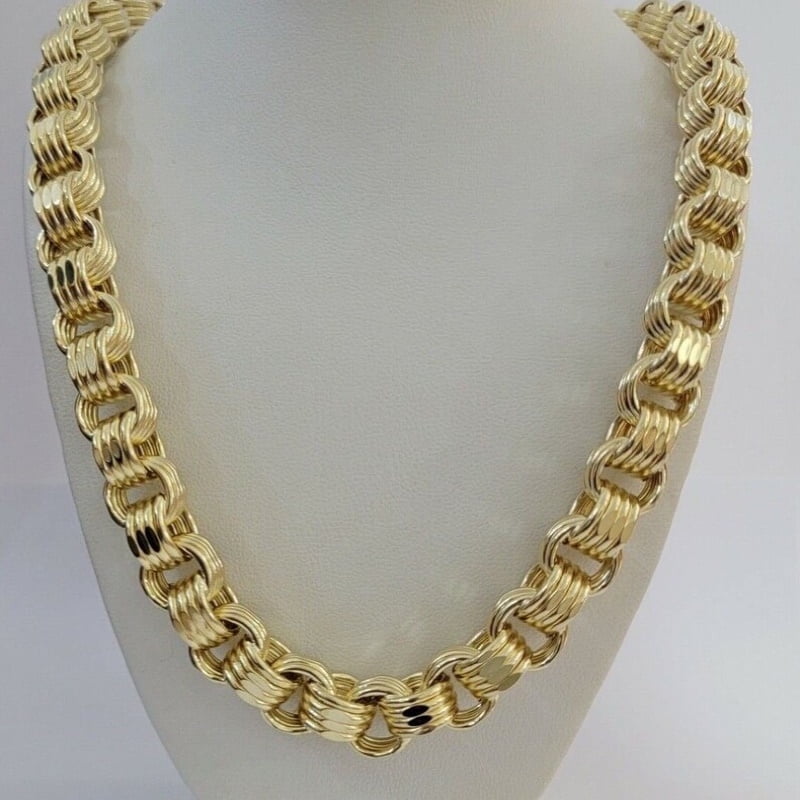 10K Real Gold Hollow Round Byzantine Chain/ Necklace (3.5mm- 16 ...