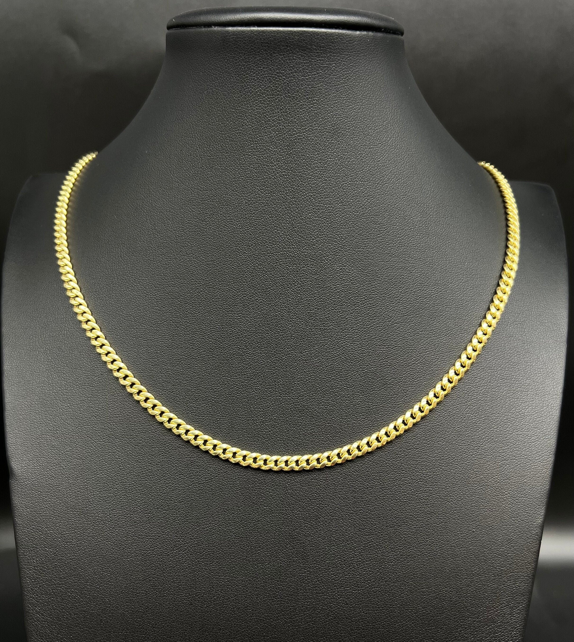 10K Real Gold Miami Cuban Link Chain Necklace and Bracelet, 10K 4.5mm ...