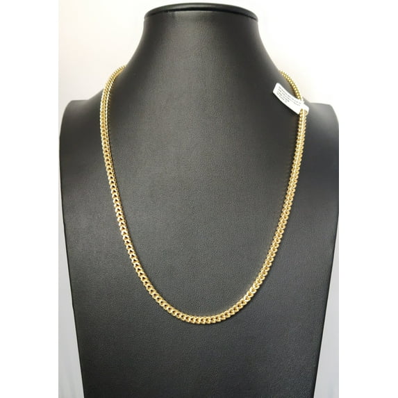 10K Real Semi Solid Gold Franco Chain Necklace, 22 inch Franco Chain ...