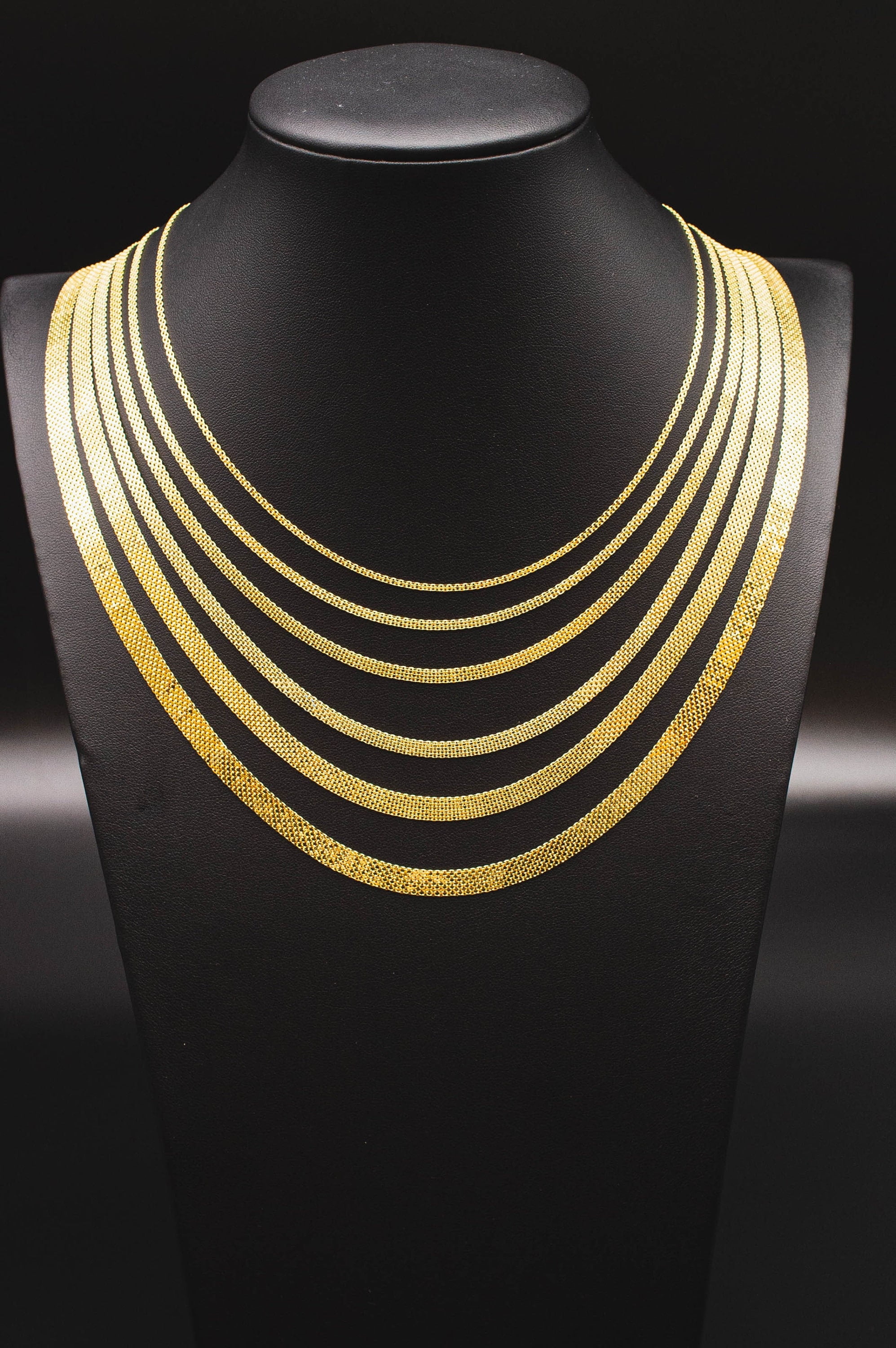 10K Real Solid Gold Bismarck Chain Necklace, Bismark Necklace, 10k gold ...