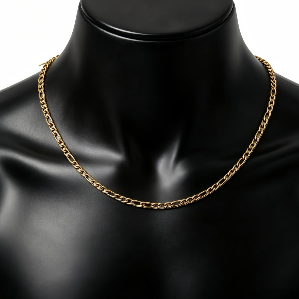 10K Real Solid Yellow Gold Figaro Chain 6mm Necklace High Polished 18 ...