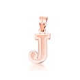 10K Rose Gold Personalized Letter "A-Z" Initial Satin Finish Pendant ...