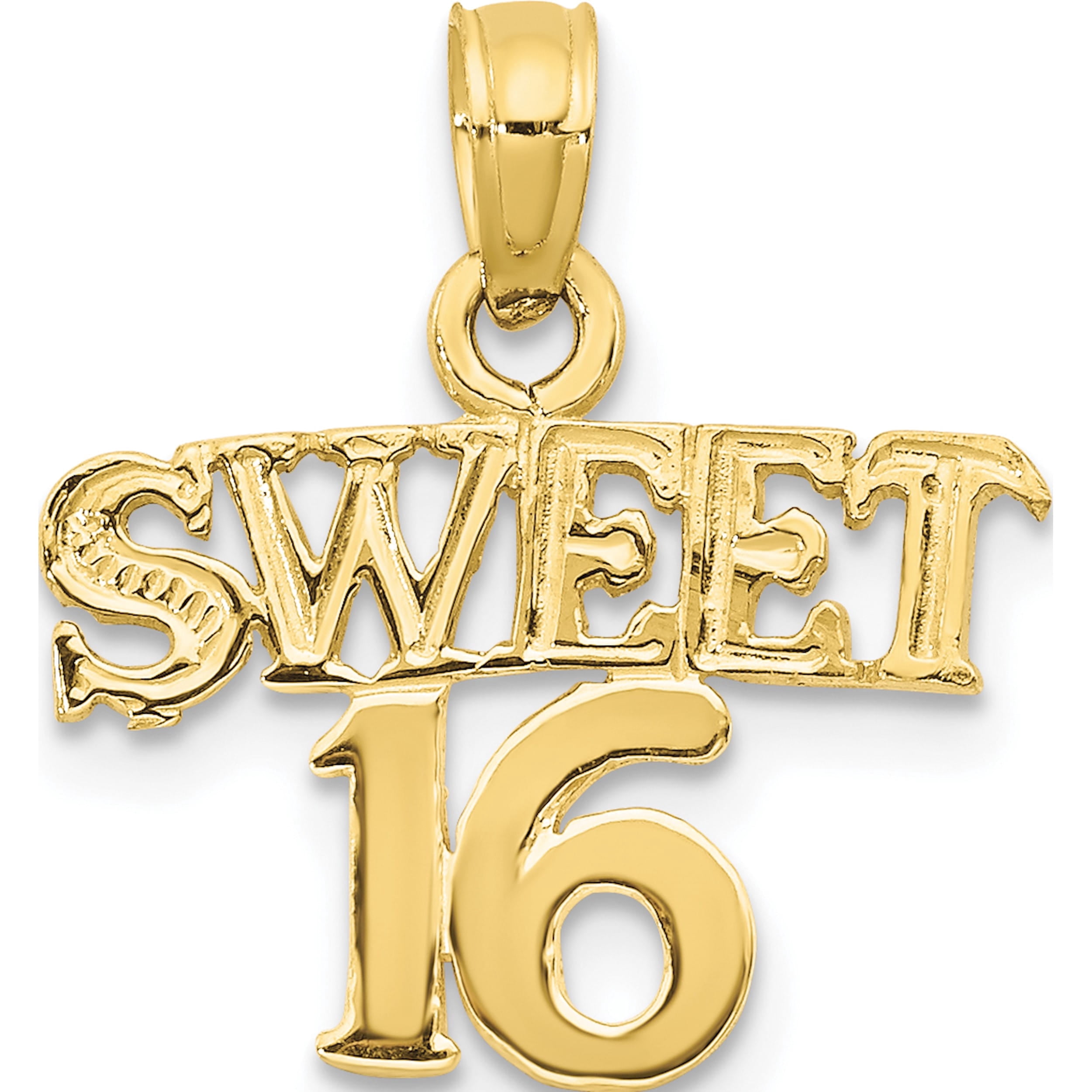 10K SWEET 16 Pendant Yellow Gold Material Feminine Heirloom Modern ...