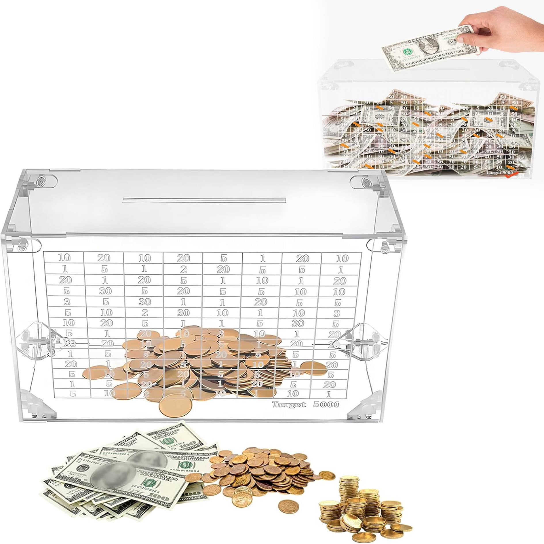 10K Smash Box for Money, 10K Smash Box Clear, 10K Savings Challenge ...