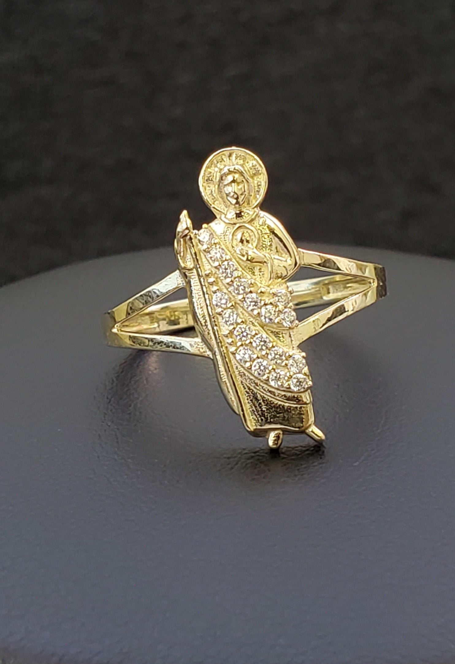 10K Solid Gold Cz Saint Jude Ring For Women - Walmart.com