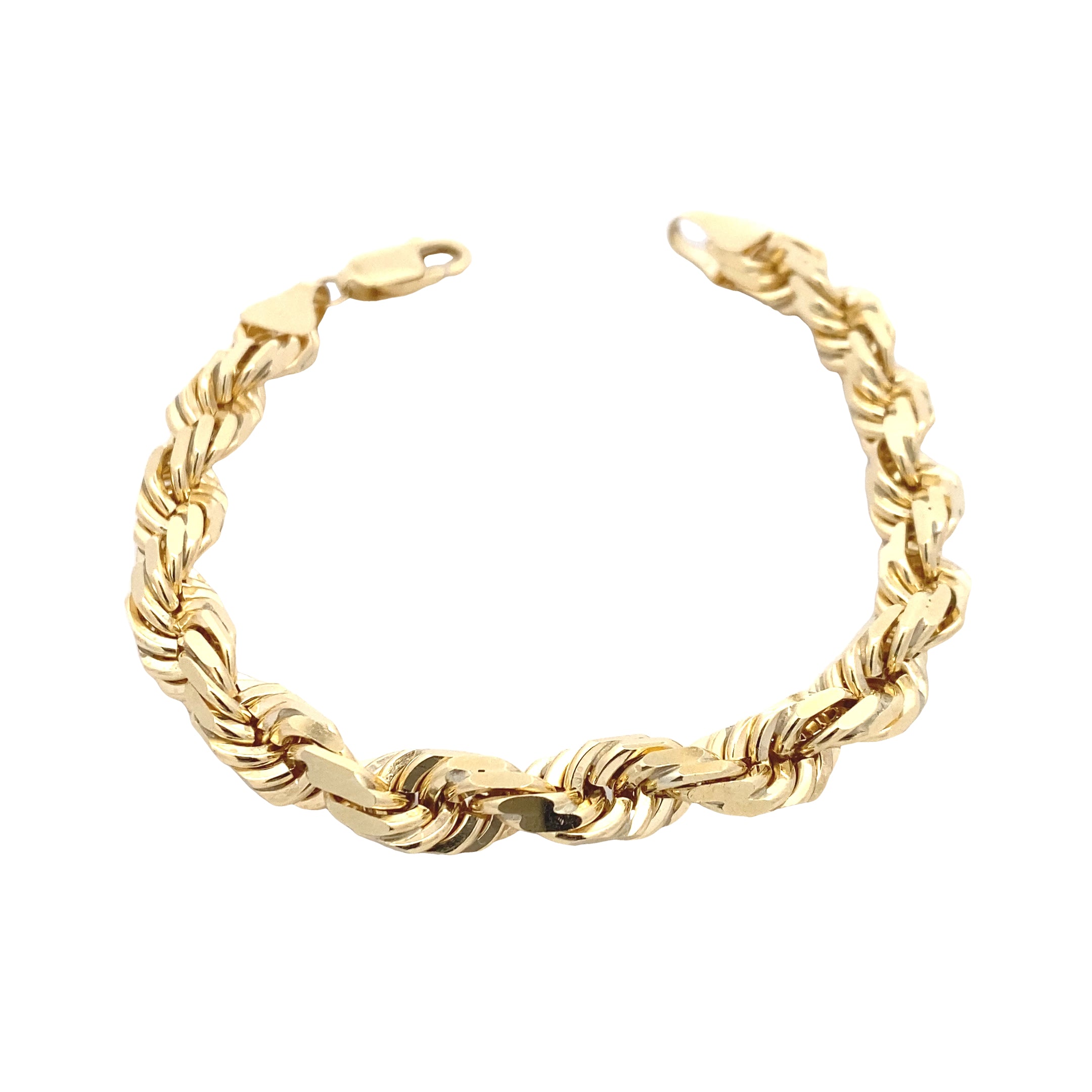 10K Solid Gold Rope Bracelet 8mm 8.5" - Walmart.com