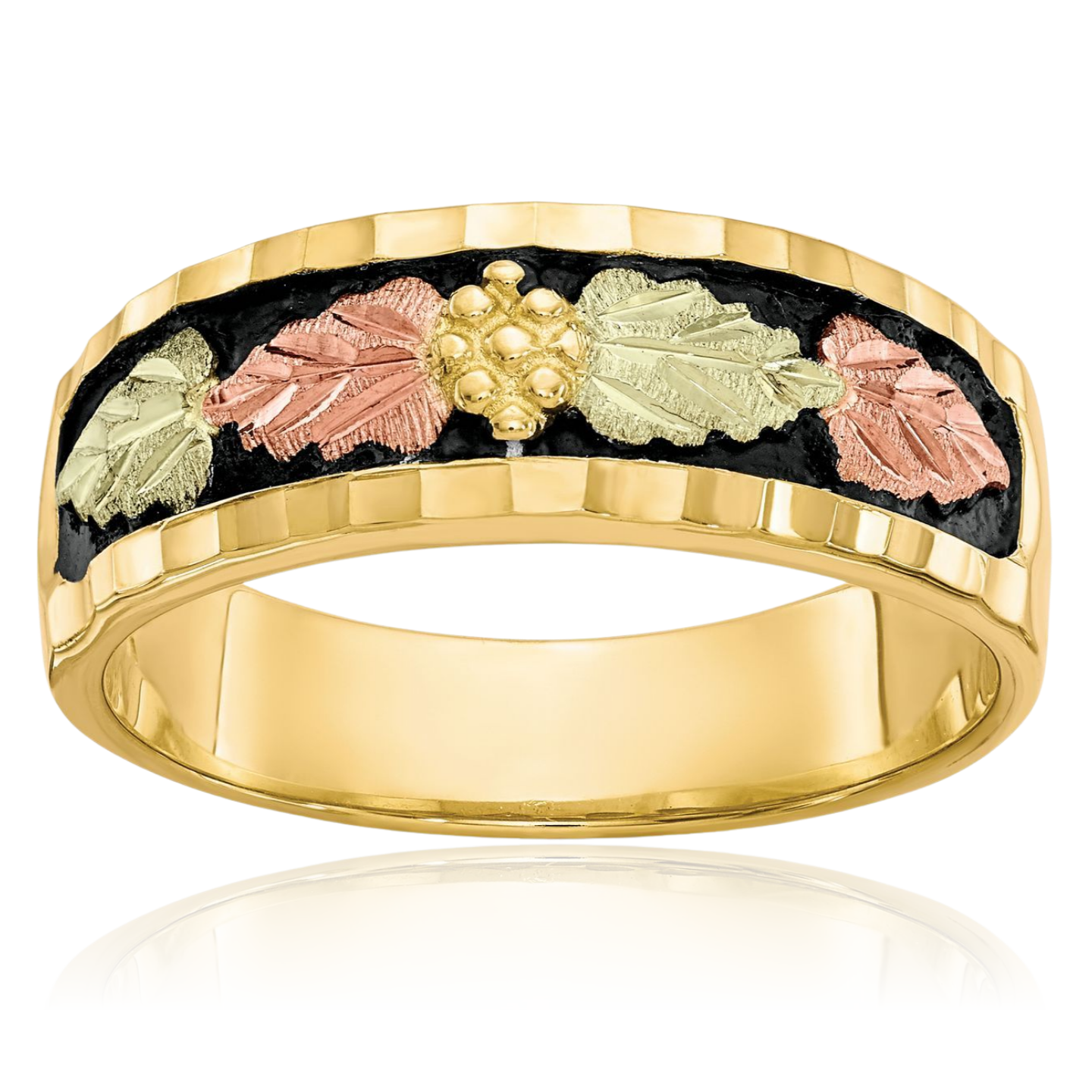 10K Solid Tri Color Pink White Yellow Black Hills Gold Mens Vintage ...