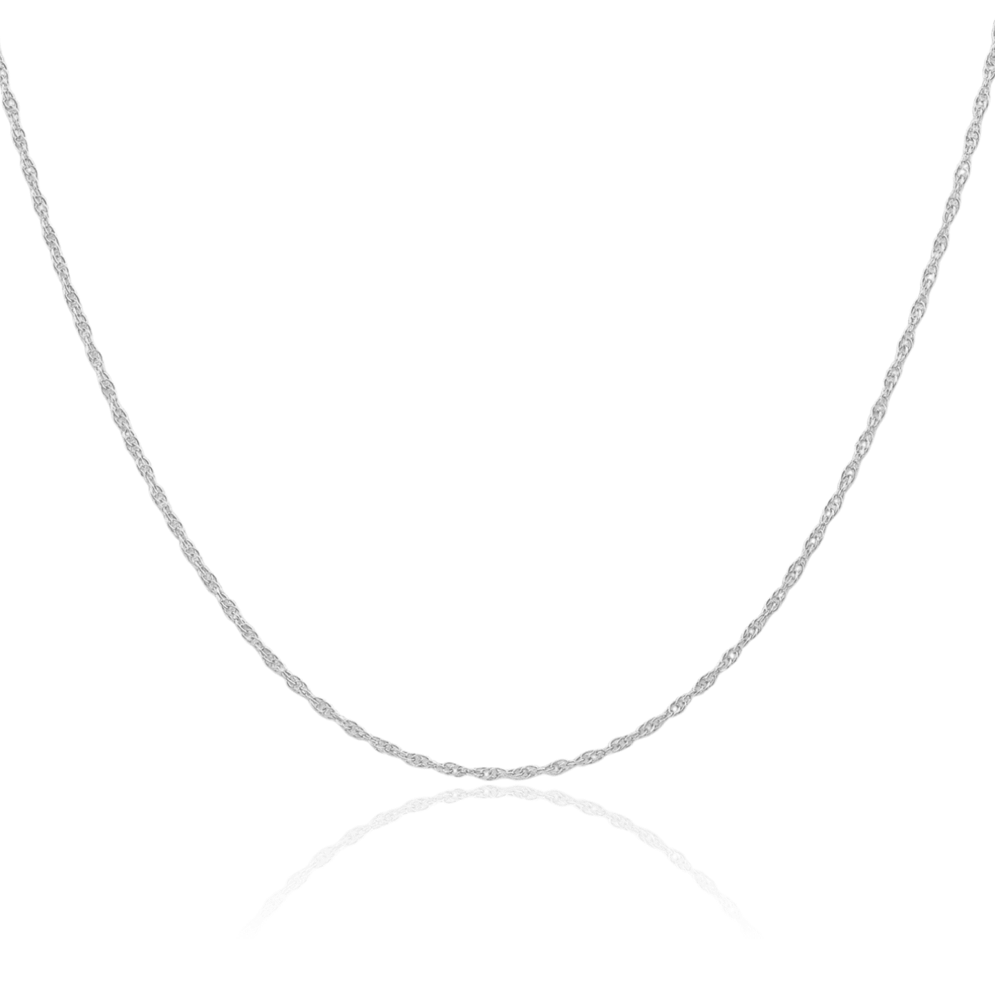 10K Solid White Gold 1.15mm Cable Rope Chain Twisted Link Necklace 20 ...