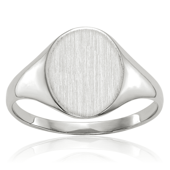 10K Solid White Gold Custom Engraved Signet Ring Handmade Personalized ...