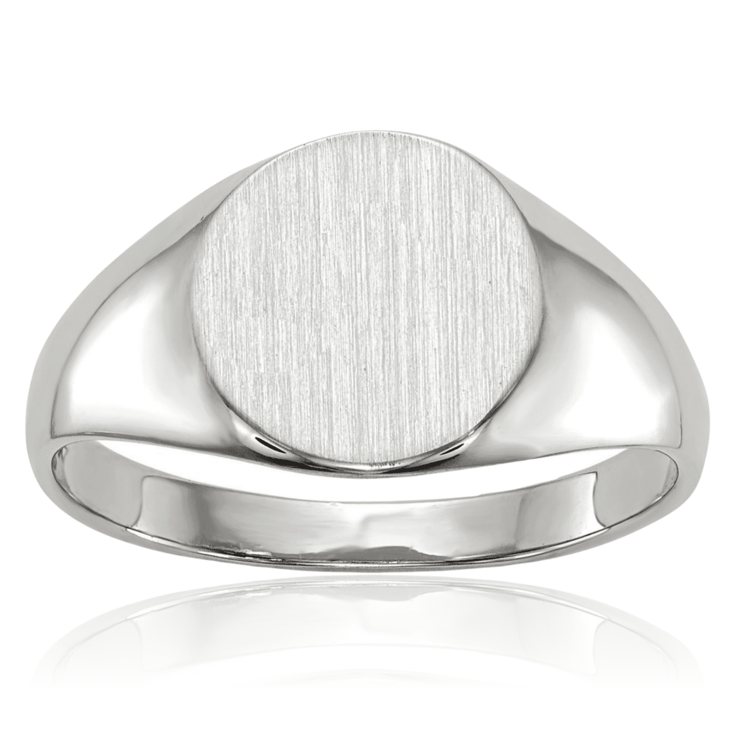 10K Solid White Gold Custom Engraved Signet Ring Handmade Personalized ...