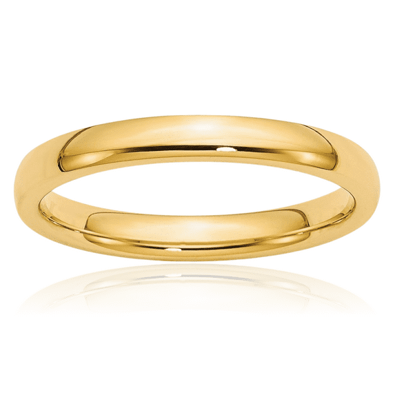 10K Solid Yellow Gold 3mm Comfort Fit Plain Classic Wedding Band Ring ...