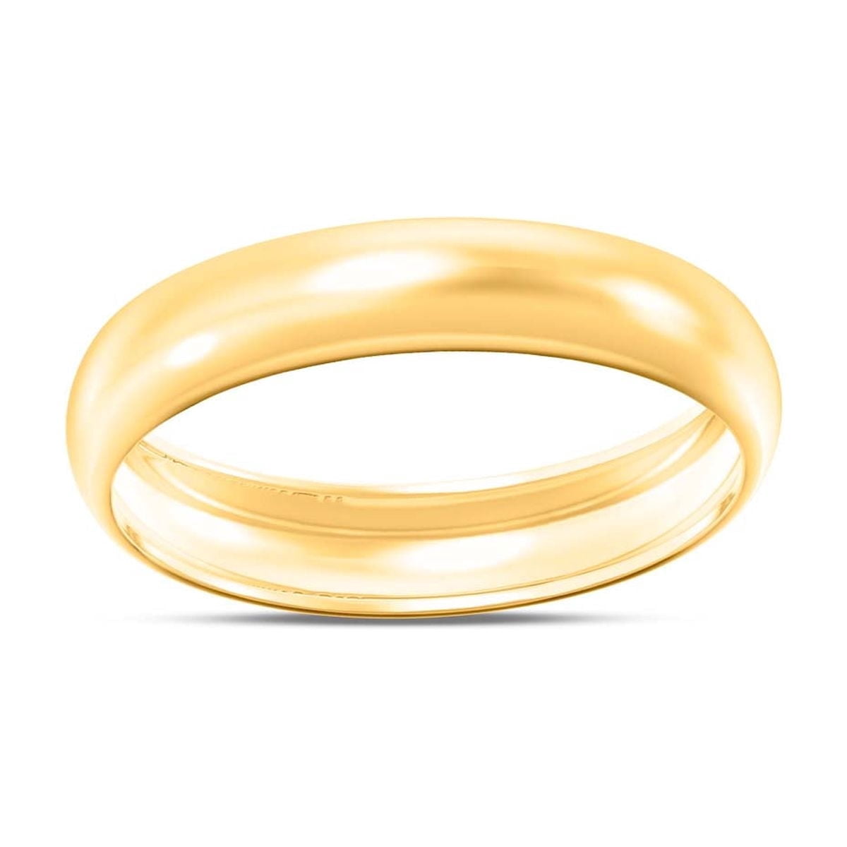 Aone Jewelry 10K Yellow Gold 4mm Plain Men's and Women's Wedding Band ...