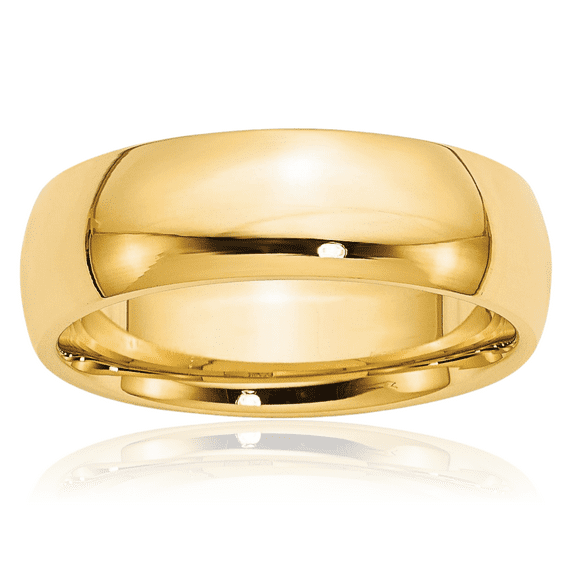 10K Solid Yellow Gold 7mm Comfort Fit Plain Classic Wedding Band Ring ...