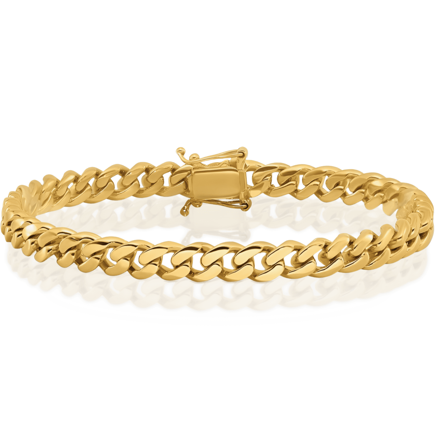 10K Solid Yellow Gold 8.7mm Miami Cuban Curb Link Chain Bracelet ...